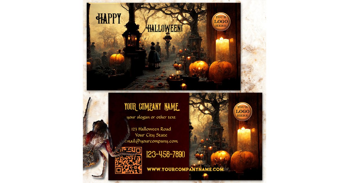 Spooky Graveyard Halloween Business Card | Zazzle