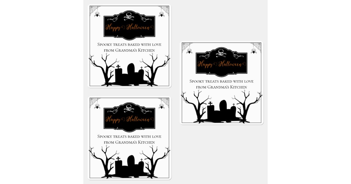 Spooky Graveyard Halloween Labels | Zazzle