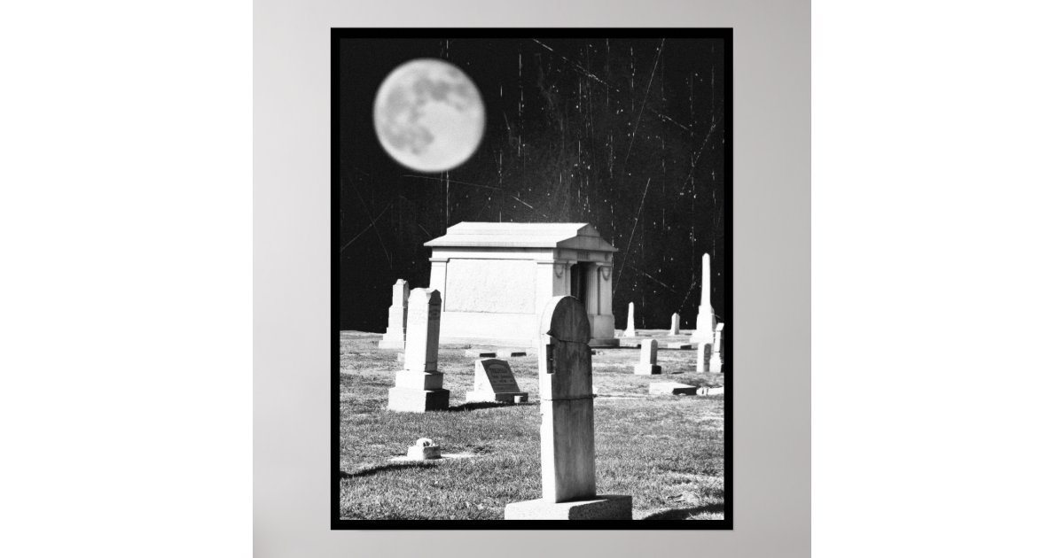 Spooky Graveyard Poster | Zazzle