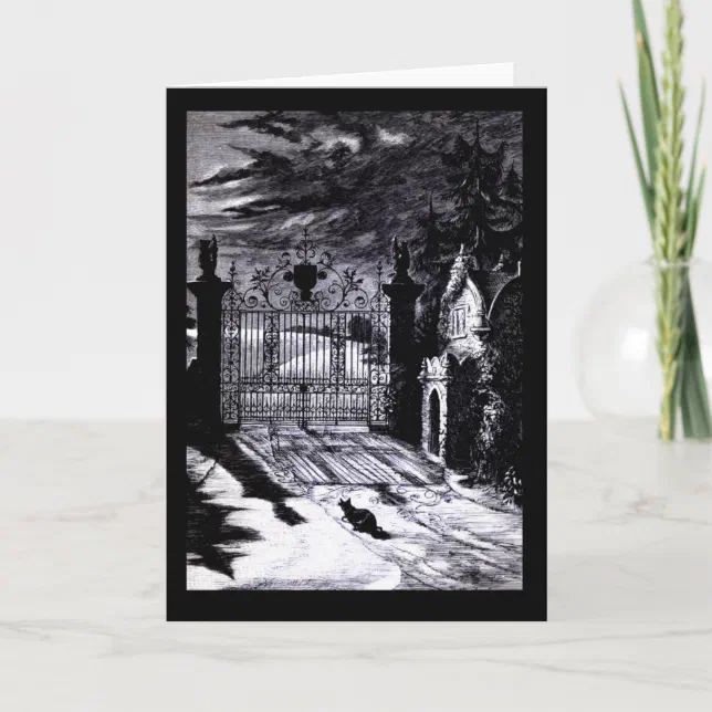 Spooky Graveyard Scene Halloween Card | Zazzle