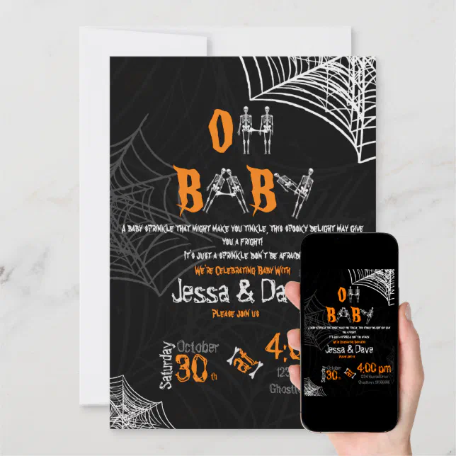 Spooky Halloween Baby Sprinkle Invitation | Zazzle