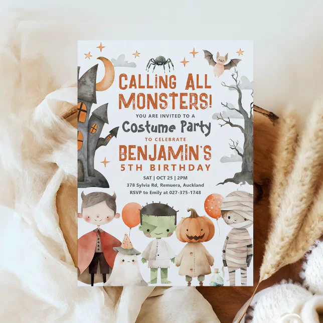 Spooky Halloween Birthday Party Invitation | Zazzle