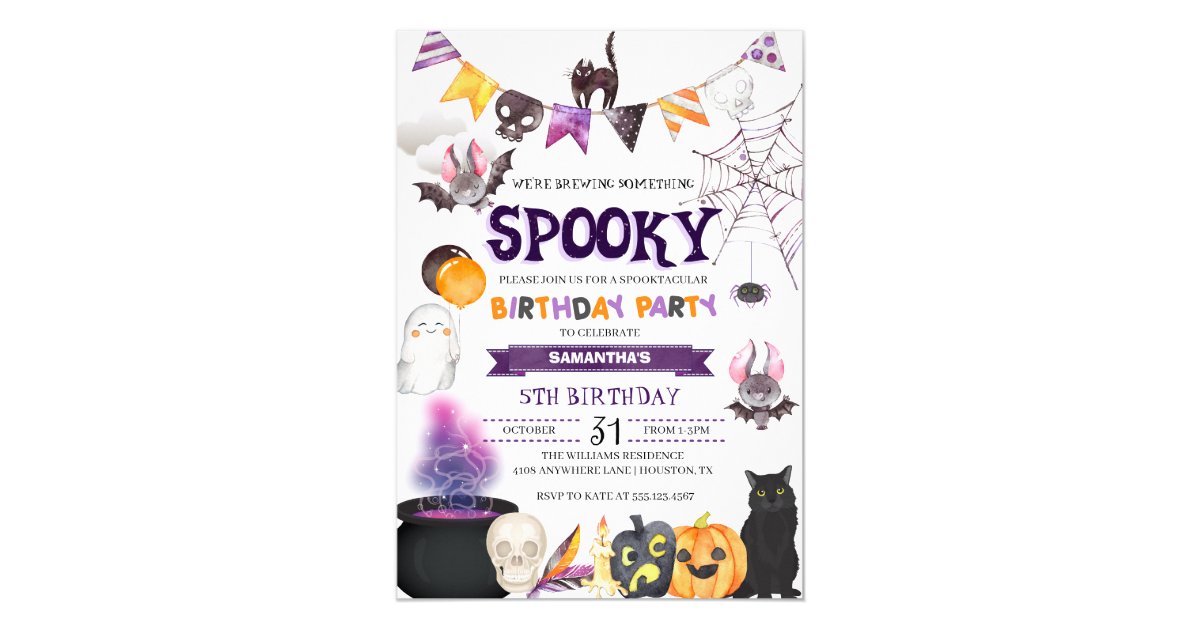 Spooky Halloween Birthday Party Invitation | Zazzle.com