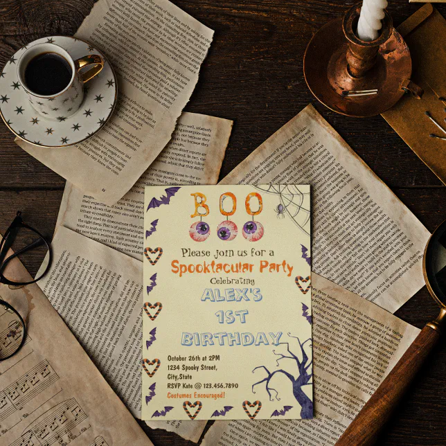 Spooky Halloween Costume Birthday Party Invitation | Zazzle