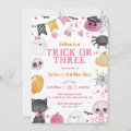 Spooky Halloween Cute Ghost 3rd Birthday Party Invitation | Zazzle