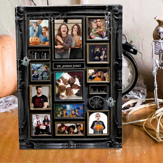 Spooky Halloween Family Photo Collage Frame | Zazzle