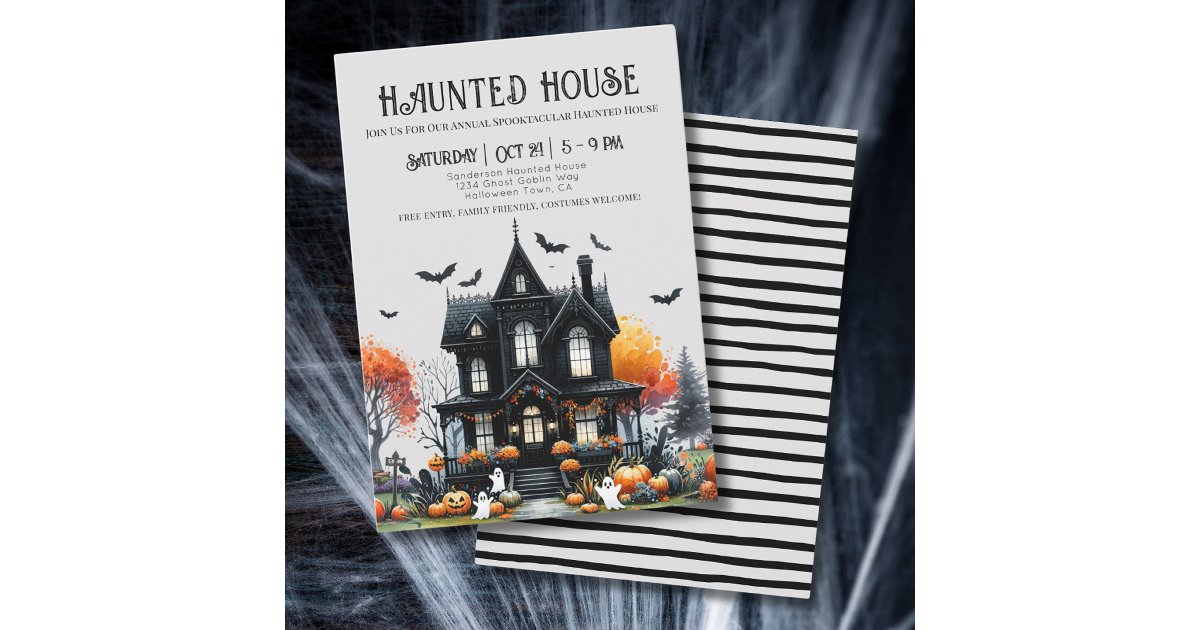 Spooky Halloween Haunted House Invitation | Zazzle