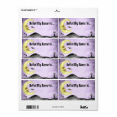 Spooky Halloween Hello My Name Is Purple Sticker | Zazzle
