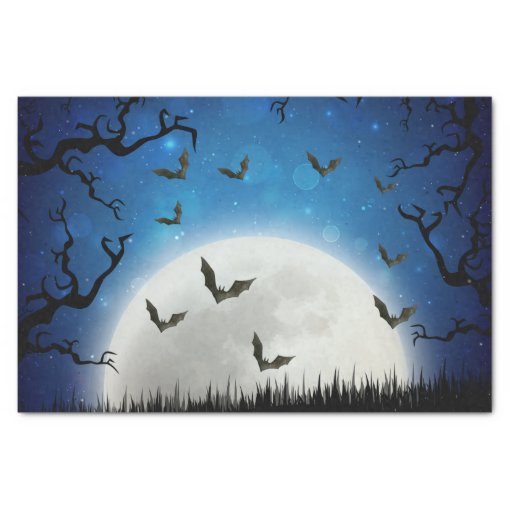 Spooky Halloween Night Sky Tissue Paper | Zazzle