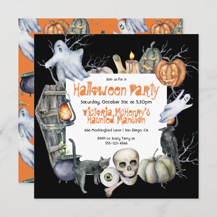 Spooky Halloween Party Invitation | Zazzle