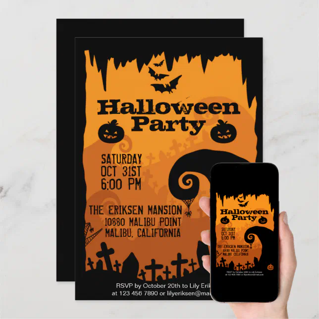 Spooky Halloween Party Invitation | Zazzle