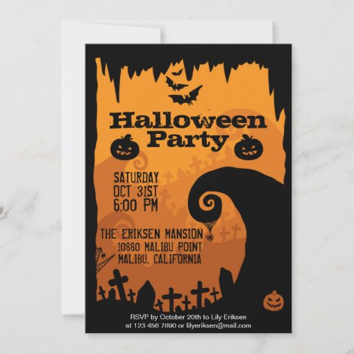 Spooky Halloween Party Invitation | Zazzle