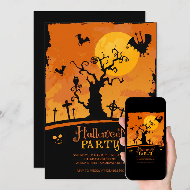 Spooky Halloween Party Invitation | Zazzle