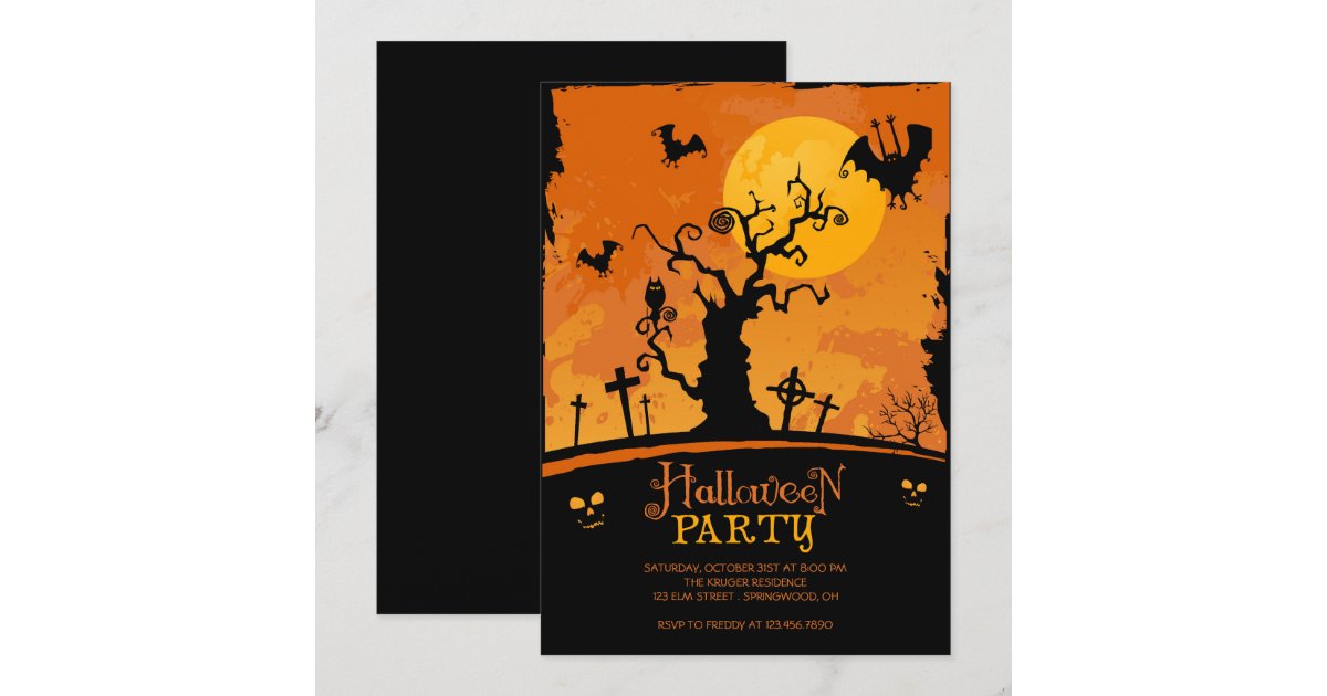 Spooky Halloween Party Invitation | Zazzle