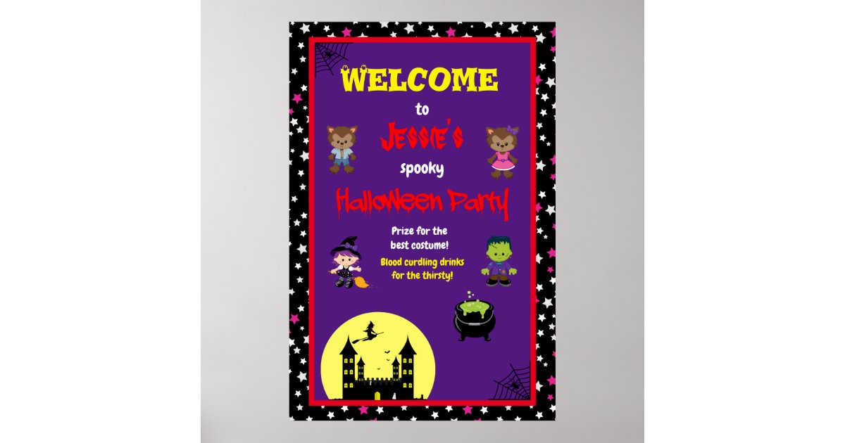 Spooky Halloween Party Welcome Poster | Zazzle