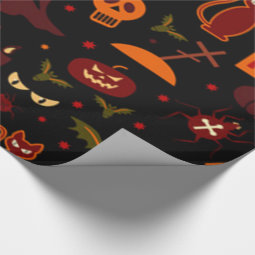 Spooky Halloween Pattern Wrapping Paper | Zazzle
