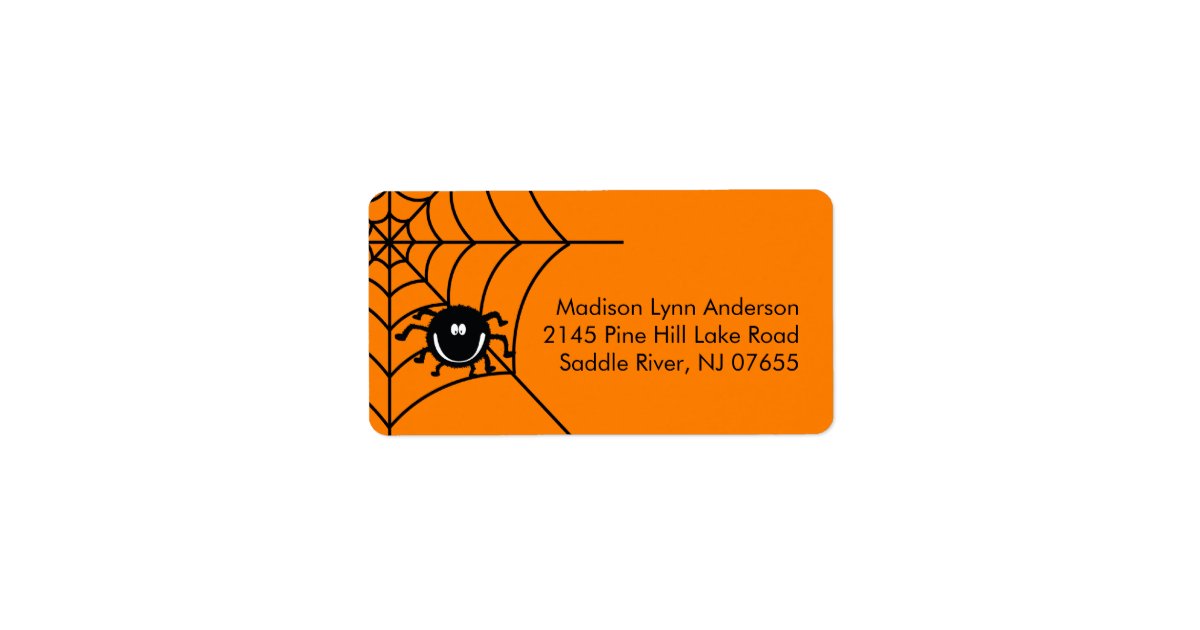 Spooky Halloween Spider Return Address Labels. Label | Zazzle