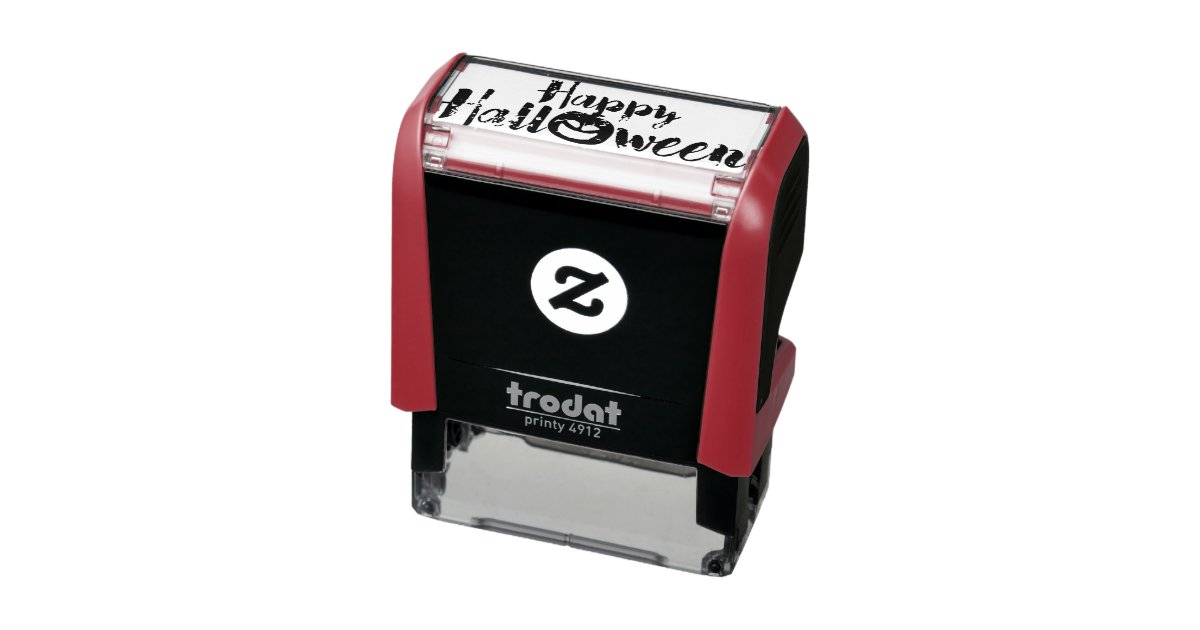 Spooky Happy Halloween Custom Rubber Stamp | Zazzle