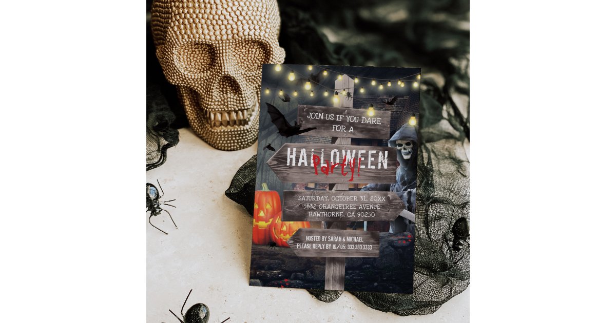 Spooky Haunted Halloween Party Invitation | Zazzle