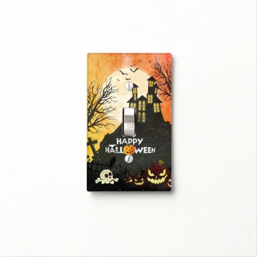 Spooky Haunted House Costume Night Sky Halloween Light Switch Cover ...