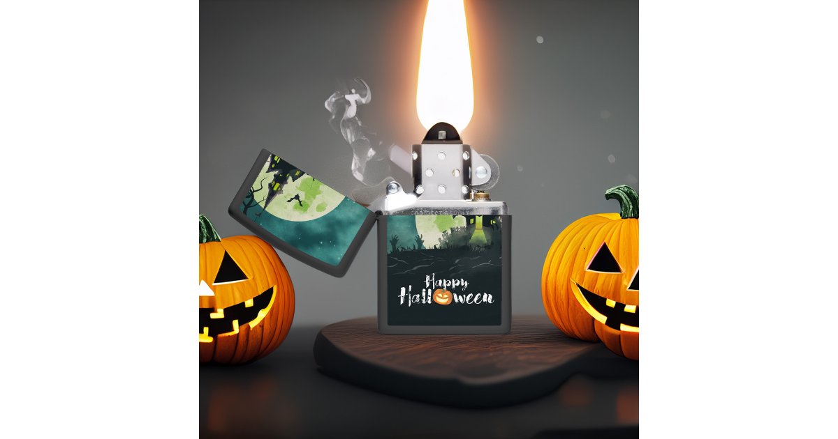 Spooky Haunted House Costume Night Sky Halloween Zippo Lighter | Zazzle