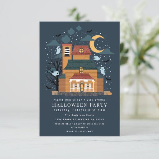 Spooky Haunted House Halloween Party Invitation | Zazzle