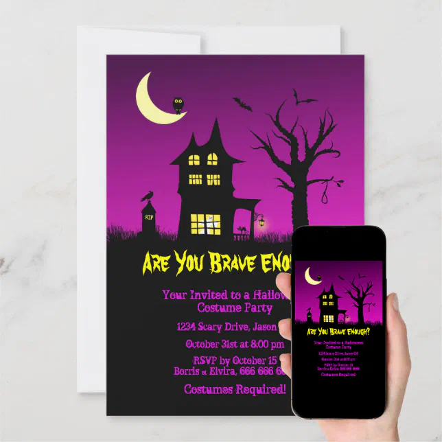Spooky Haunted House Halloween Party Invitation | Zazzle