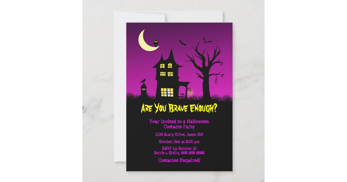 Spooky Haunted House Halloween Party Invitation | Zazzle