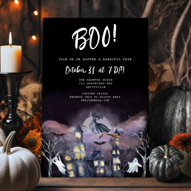 Spooky Haunted House Halloween Party Invitation | Zazzle