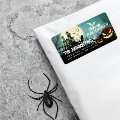 Spooky Haunted House Night Sky Halloween Address Label | Zazzle