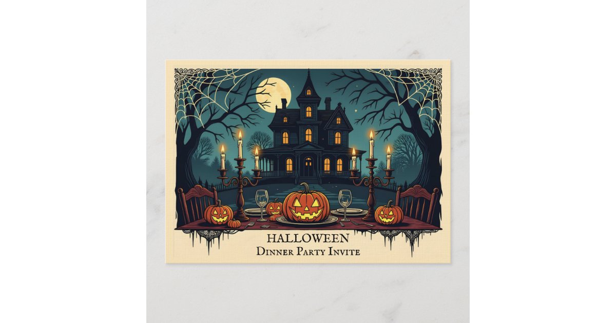 Spooky House Halloween Dinner Party Invitation | Zazzle