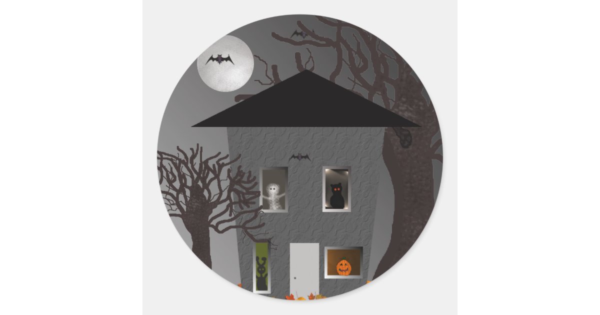 Spooky House Halloween Stickers | Zazzle