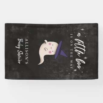 Spooky Little Boo Girl Baby Shower Banner | Zazzle