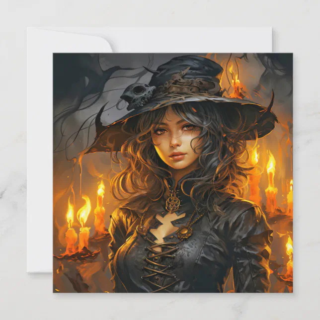 Spooky Little Ms. Witch Card | Zazzle