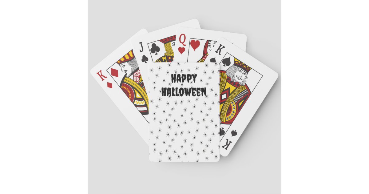 Spooky Little Spiders All Over Halloween Poker Cards | Zazzle