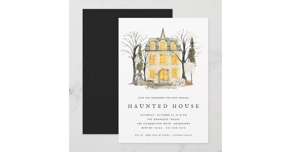 Spooky Mansion Haunted House Halloween Party Invitation | Zazzle