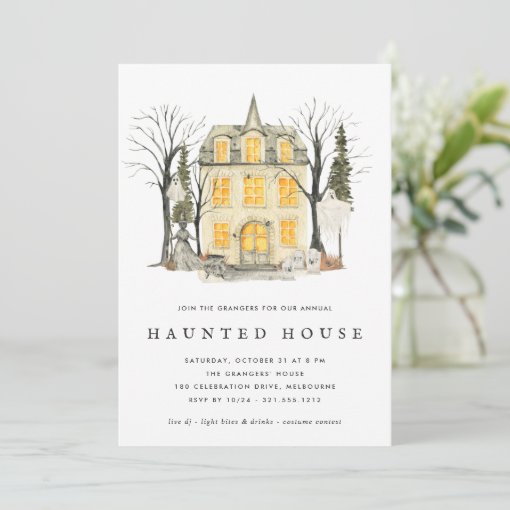 Spooky Mansion Haunted House Halloween Party Invitation | Zazzle