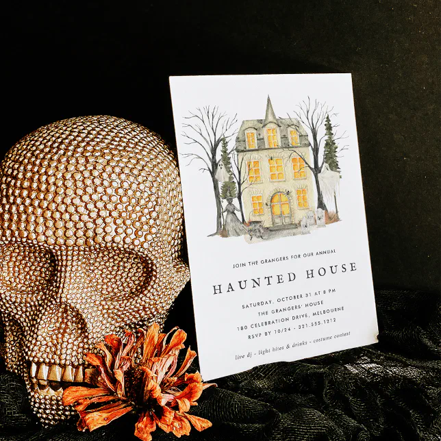 Spooky Mansion Haunted House Halloween Party Invitation | Zazzle