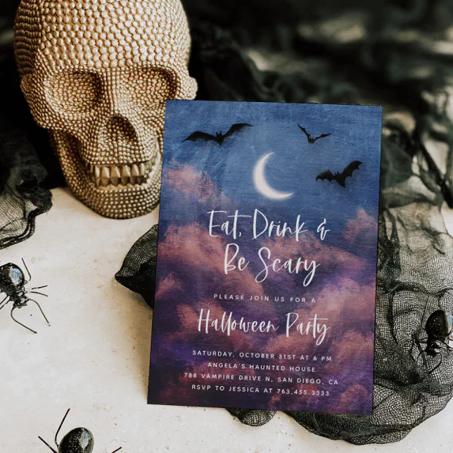 Spooky Night Adult Halloween Party Invitation | Zazzle