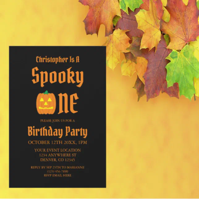 Spooky One 1st Birthday Invitation | Zazzle