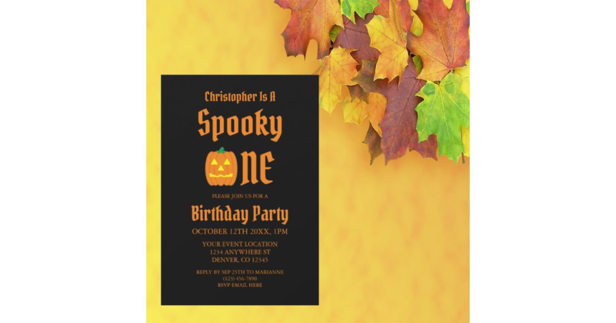 Spooky One 1st Birthday Invitation | Zazzle