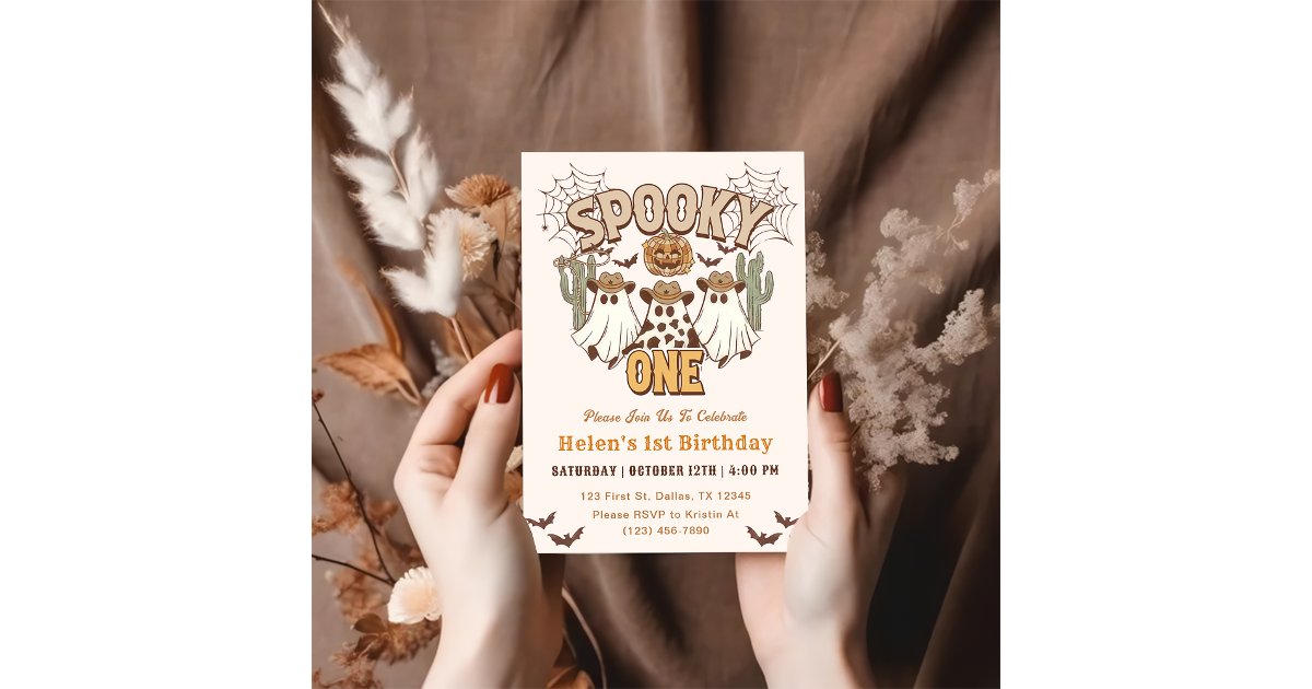 Spooky One 1st Birthday Western Party Invitation | Zazzle