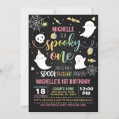 Spooky One Birthday Invitation - Girl (Blk/Pastel) | Zazzle