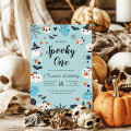 Spooky One Blue Halloween Birthday Invitation | Zazzle
