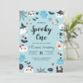 Spooky One Blue Halloween Birthday Invitation | Zazzle