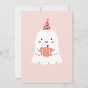 Spooky One Cute Ghost 1st Birthday Party Invitation | Zazzle