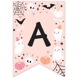 Spooky One Cute Halloween Ghost 1st Birthday Party Bunting Flags | Zazzle