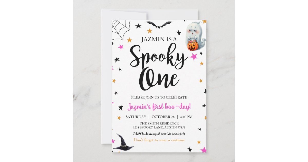Spooky One First Birthday Halloween Invitation | Zazzle