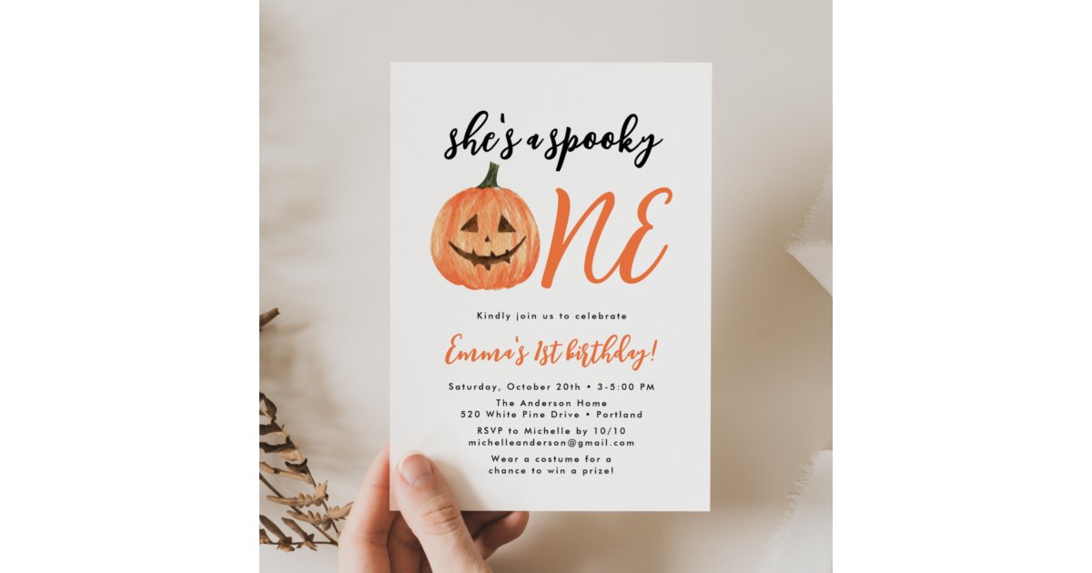 Spooky One First Birthday Party Invitation | Zazzle
