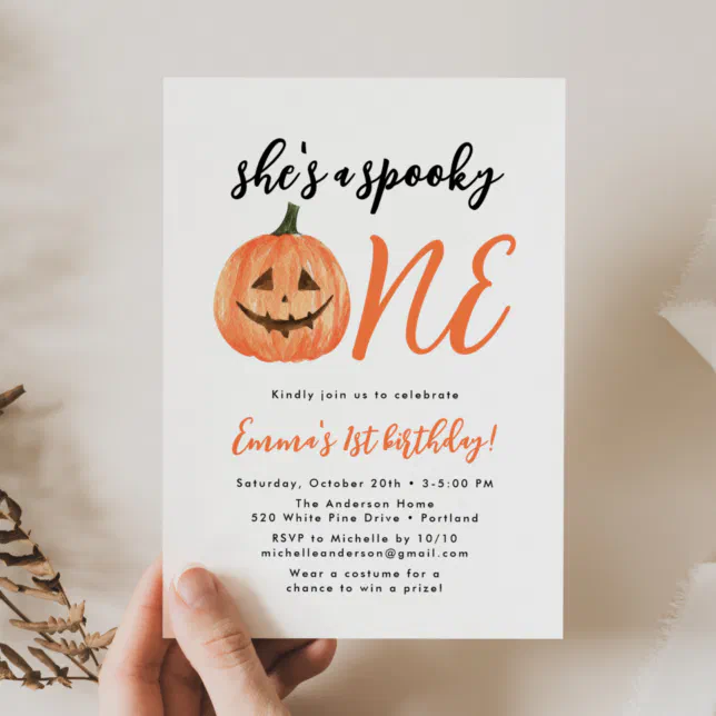 Spooky One First Birthday Party Invitation | Zazzle